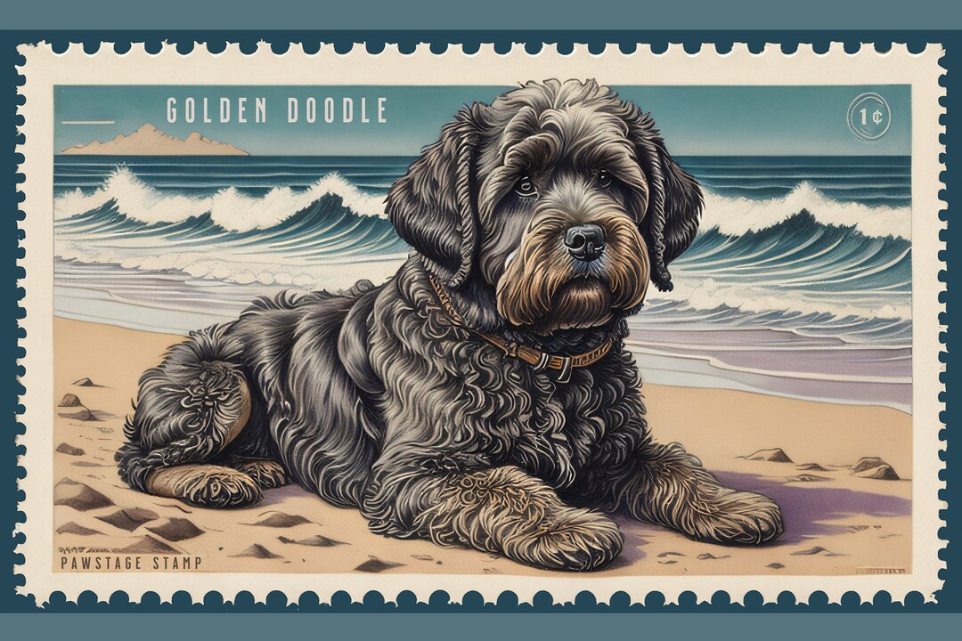 Golden Doodle PRINTABLE Dog Artwork Office Decor Downloadable Digital ...