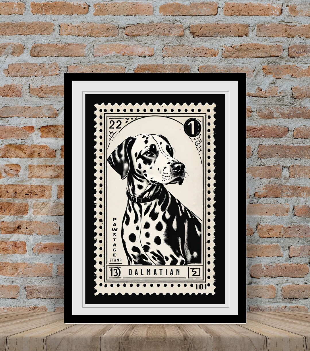 Dalmatian PRINTABLE Dog Artwork Vintage Postage Stamp Downloadable ...