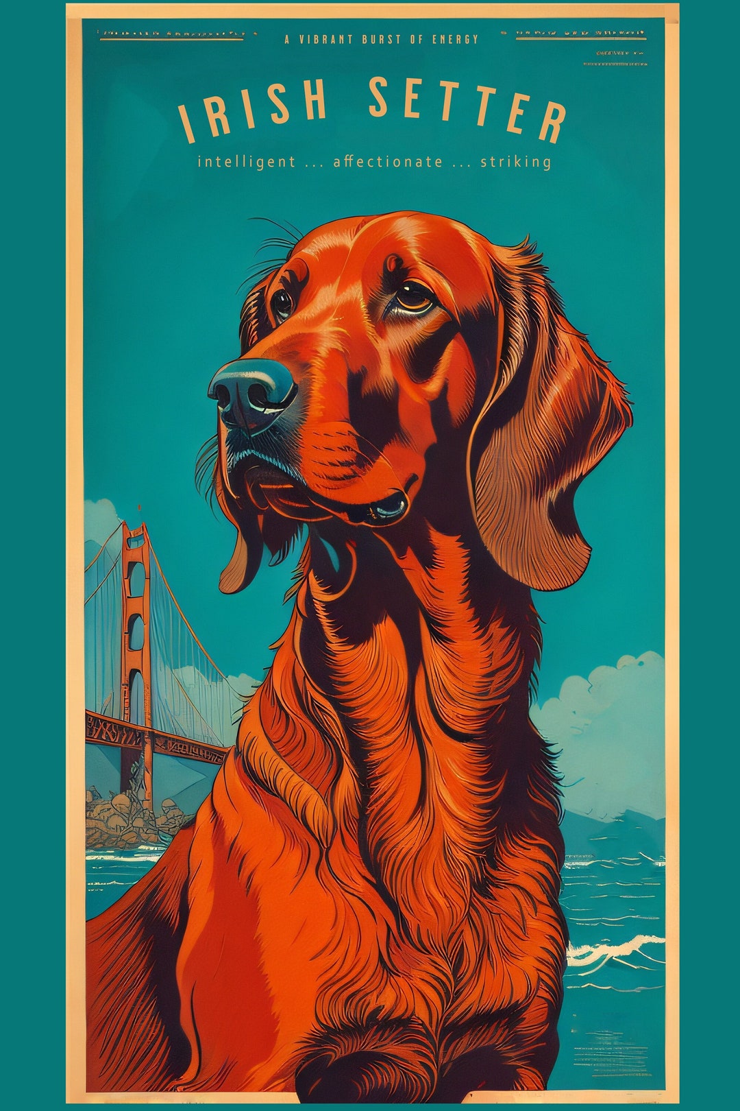 Irish Setter | PRINTABLE | Dog Artwork City Landscape Decor ...