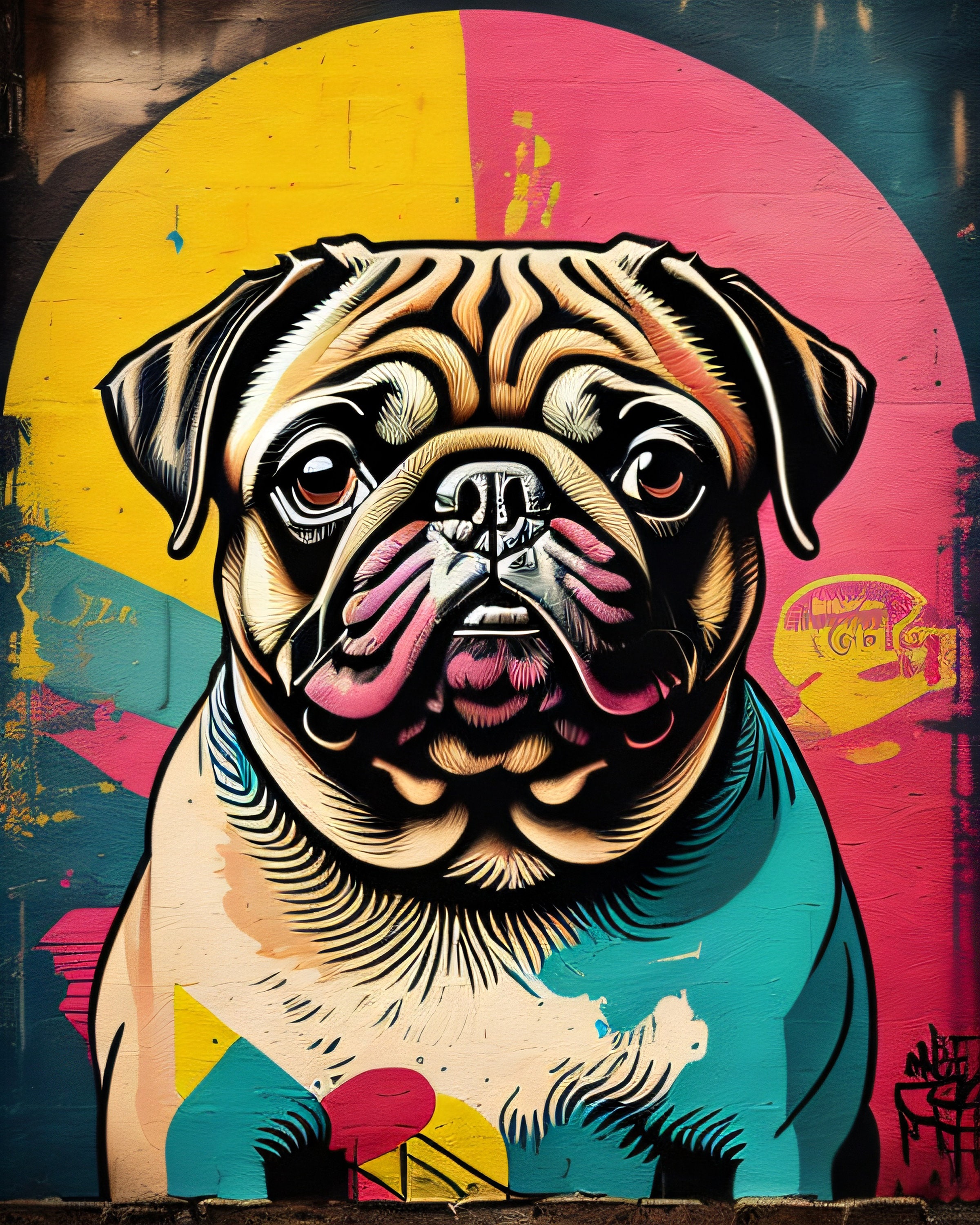 Pug Dog Artwork Graffiti Style Digital Download - Etsy