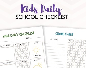 Kids Responsibility Chart Printable Editable Daily Checklist - Etsy
