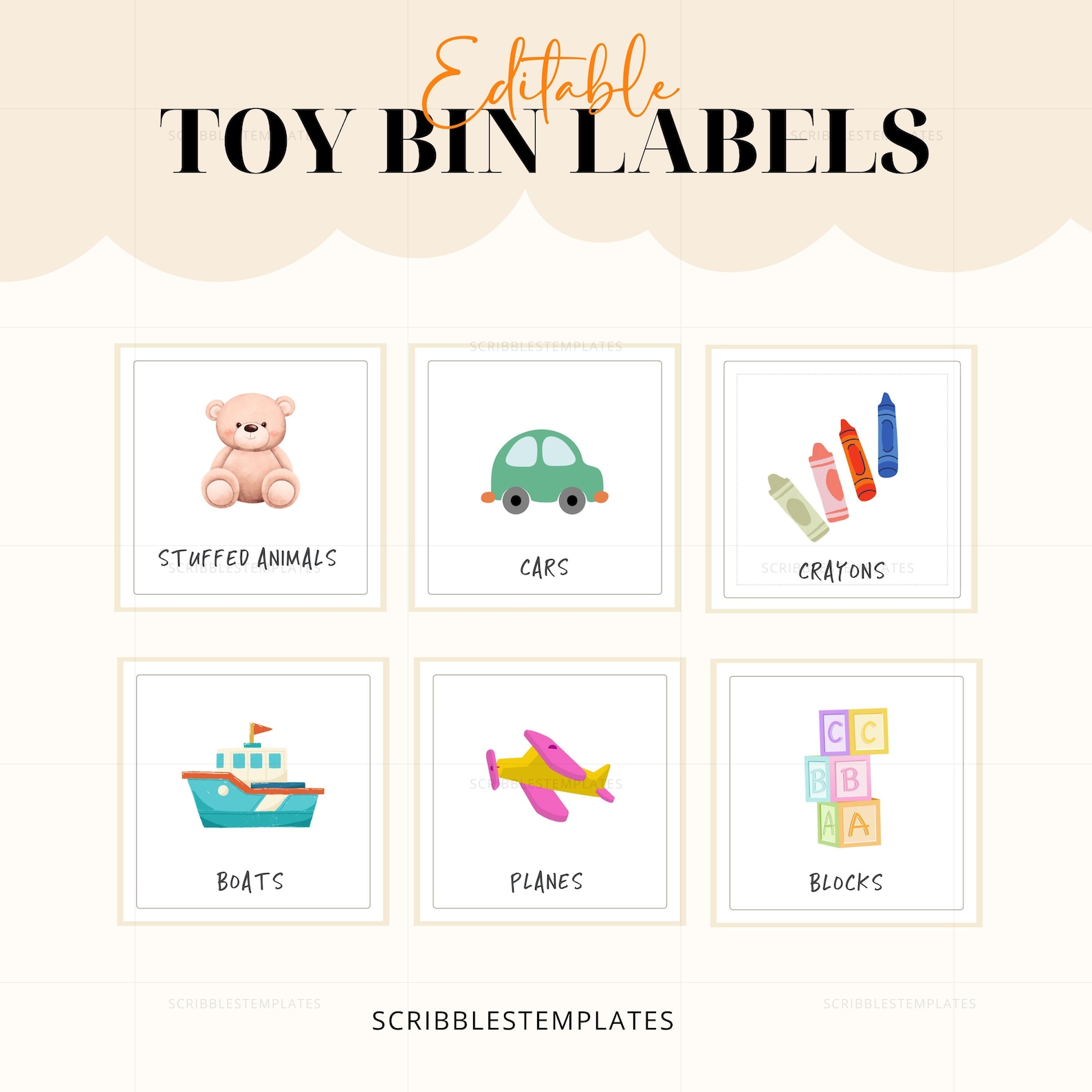 Printable Toy Bin Storage Labels, Homeschool Pre-k Classroom Playroom ...