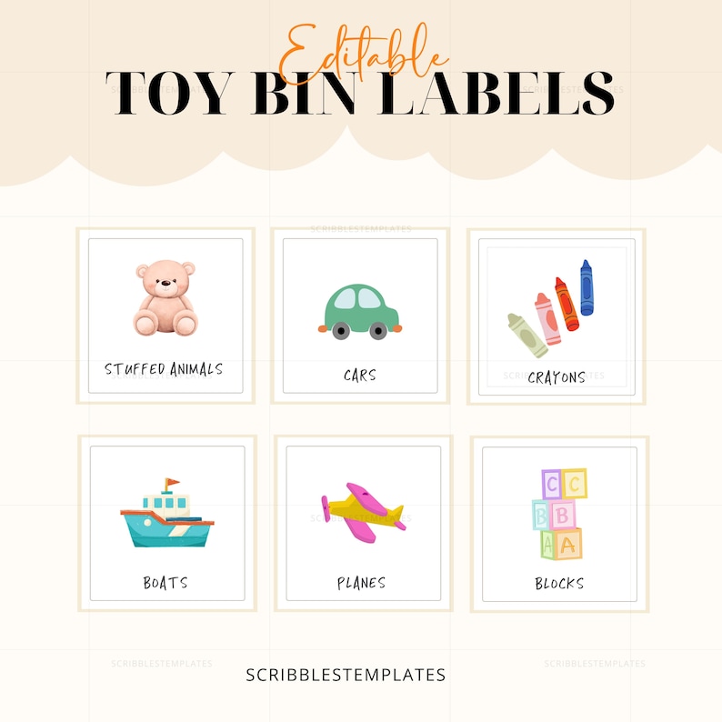 Printable Toy Bin Storage Labels, Homeschool Pre-k Classroom Playroom ...