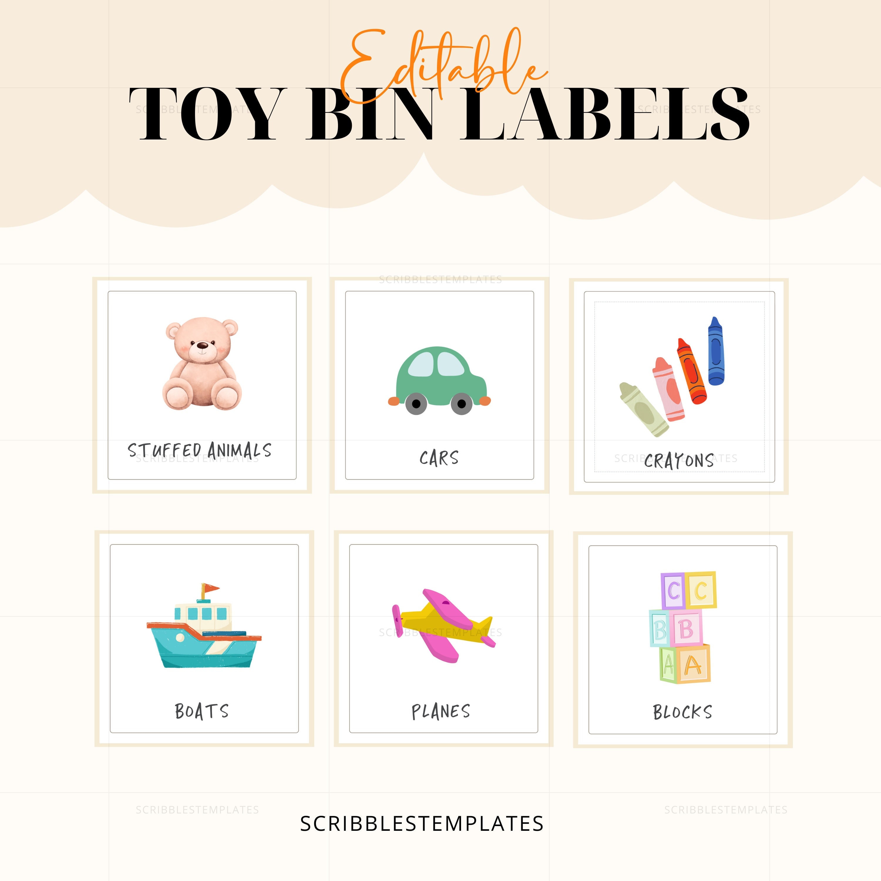 Printable Toy Bin Storage Labels, Homeschool Pre-k Classroom Playroom ...