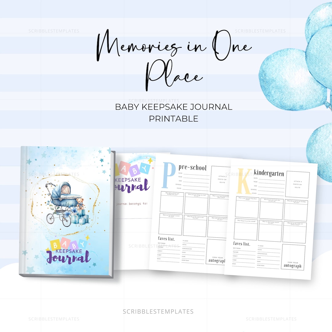 Baby Boy Keepsake Journal Year Five Instant Download - Etsy