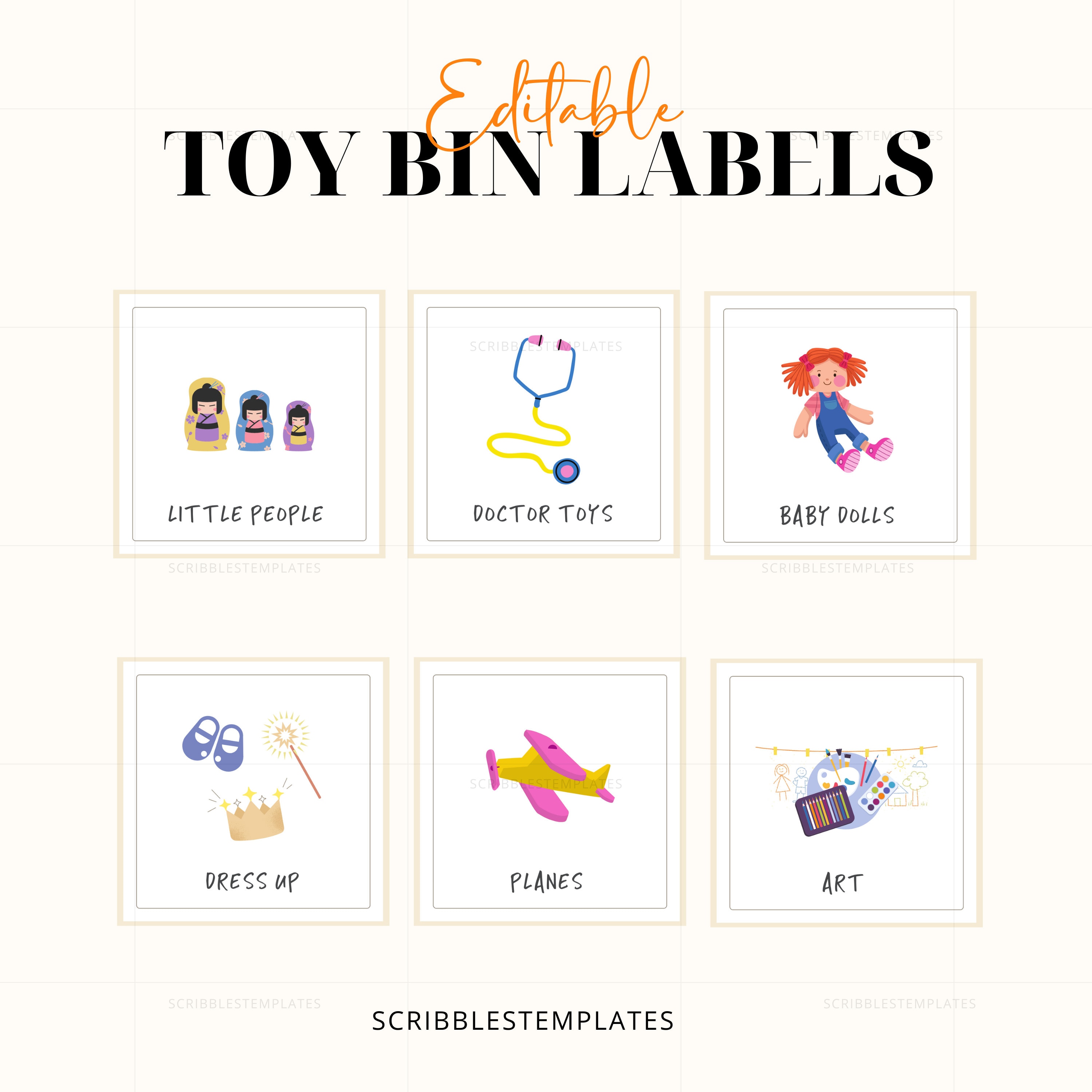 Printable Toy Bin Storage Labels, Homeschool Pre-k Classroom Playroom ...