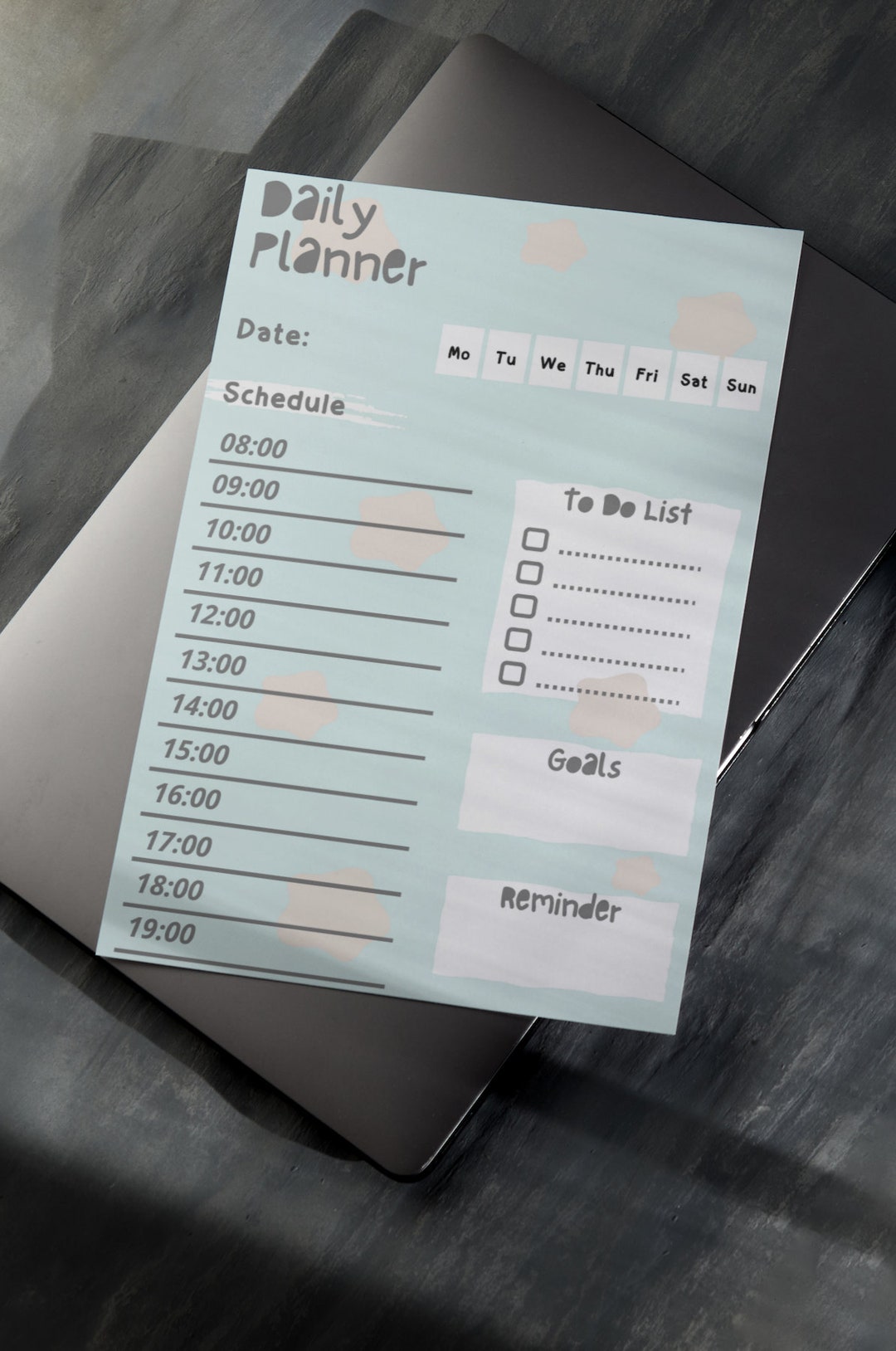 Daily Planner, Printable Planner PDF & PNG File - Etsy