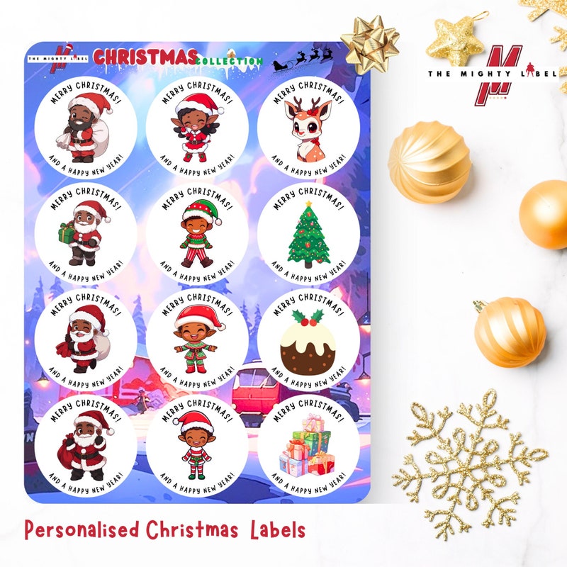 Santa Stickers - Etsy
