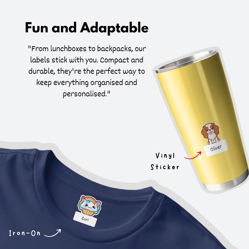 24 Personalized Kids Stick-on Labels Name Tags Water Bottle Labels ...