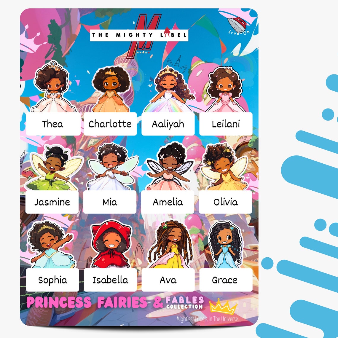 24 Personalized Kids | Princess Theme | Iron-on Labels | Name Tags ...
