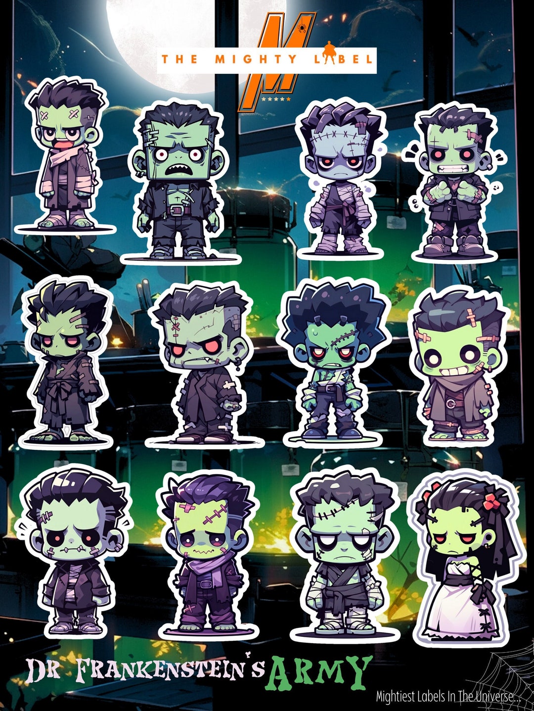 Dr. Frankenstein's Army: Chibi Monster Halloween Stickers - Etsy