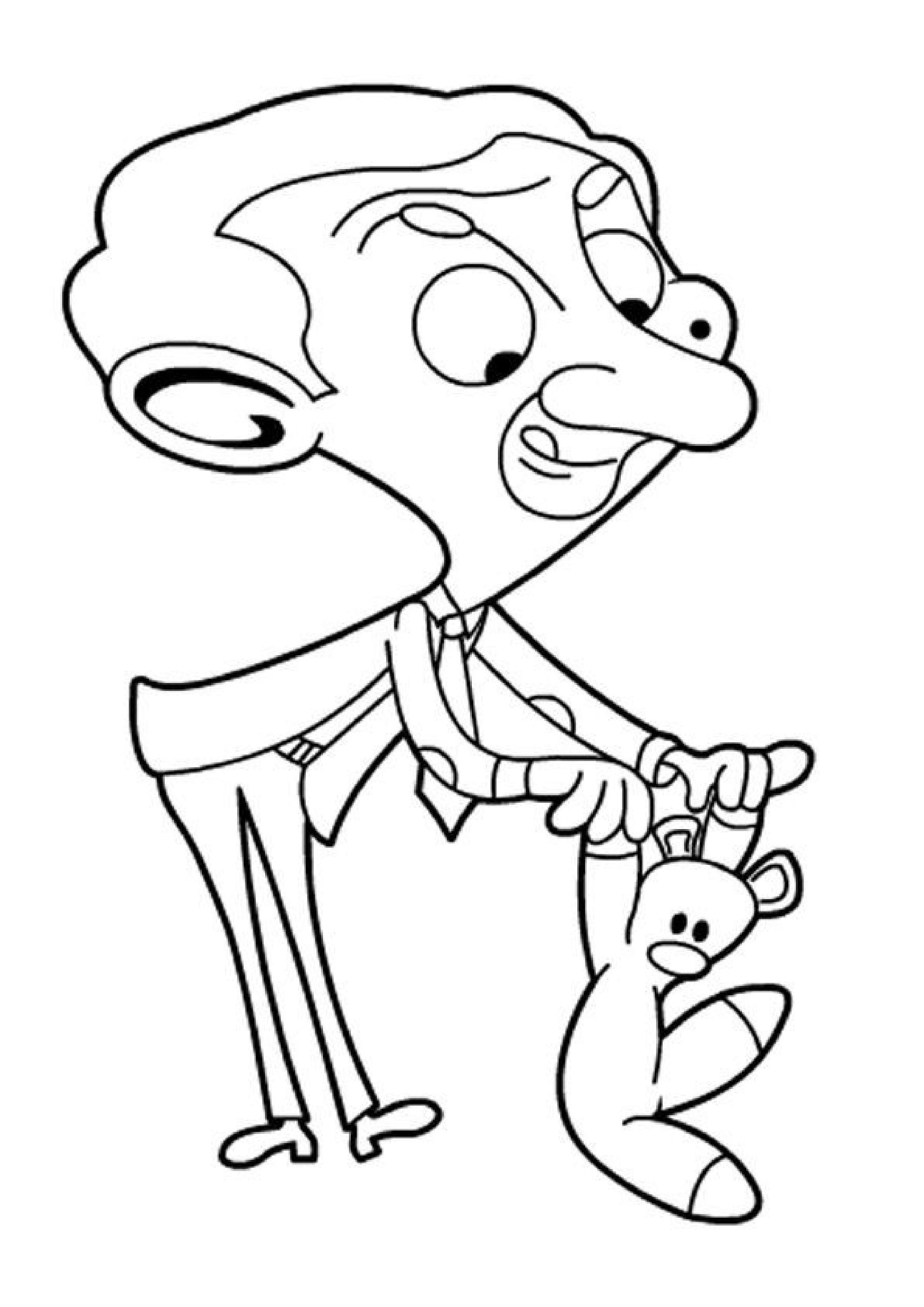 Crazy Cartoon Classics Coloring Pages: Mr. Bean, Doraemon, Pooh, and ...