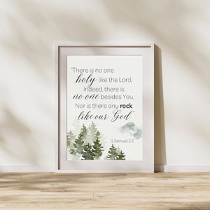 Bible Verse Printable Art, 1 Samuel 2:2, Scripture Print, Digital ...