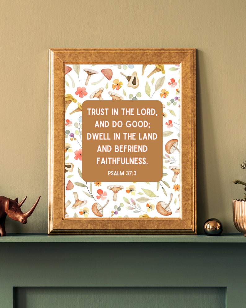 Bible Verse Printable Art, Psalm 37:3, Scripture Print, Digital ...