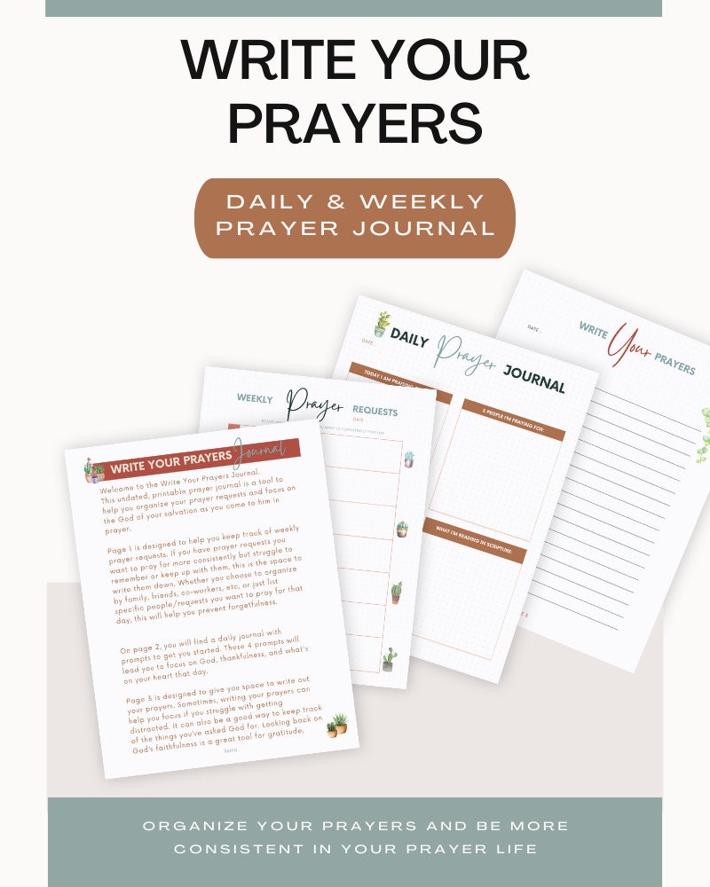 Write Your Prayers Prayer Journal, Prayer Journal for Women, Prayer ...