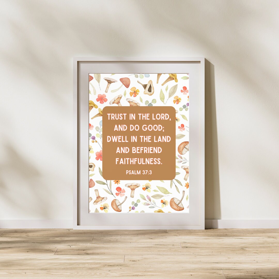 Bible Verse Printable Art, Psalm 37:3, Scripture Print, Digital ...