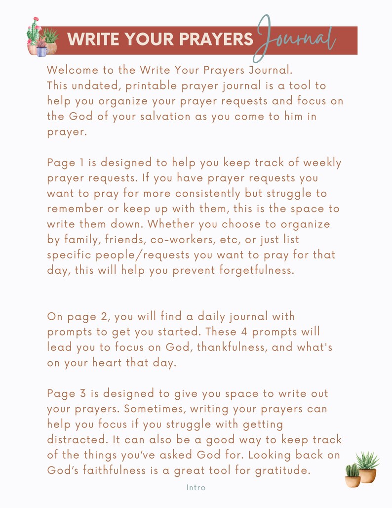 Write Your Prayers Prayer Journal, Prayer Journal for Women, Prayer ...
