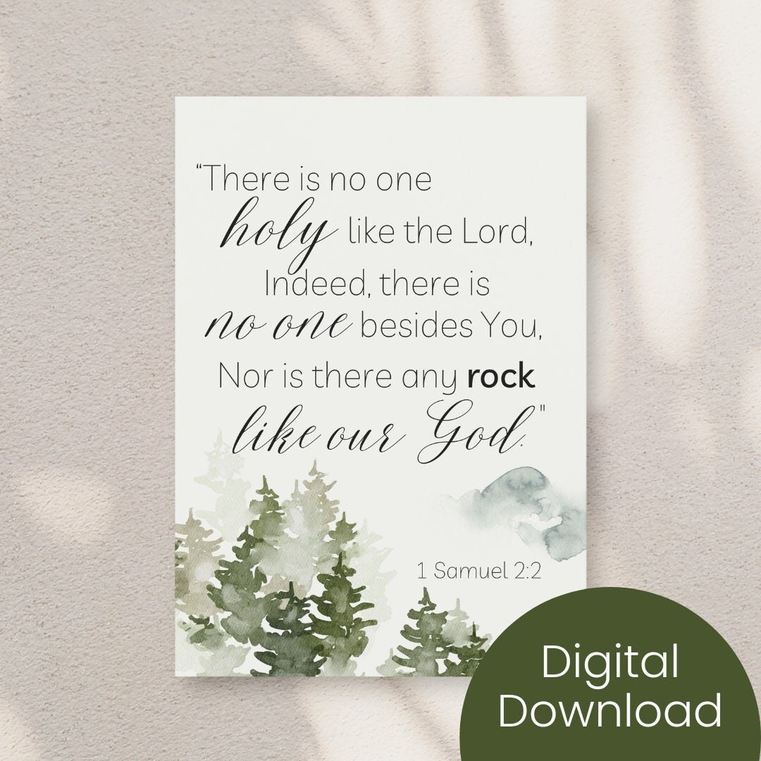 Bible Verse Printable Art, 1 Samuel 2:2, Scripture Print, Digital ...