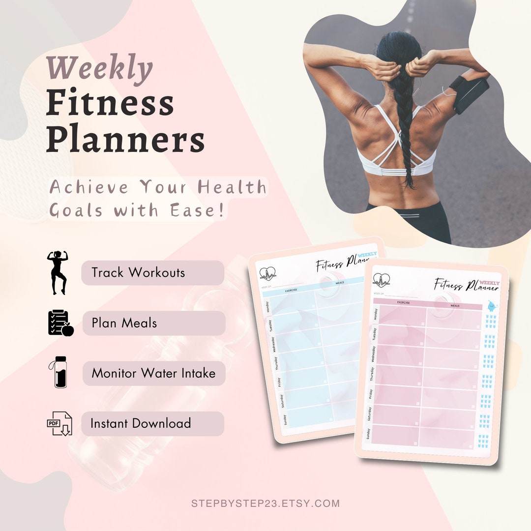 Weekly Fitness Planners, Exercise Planners, Meal Planners, Water Intake ...