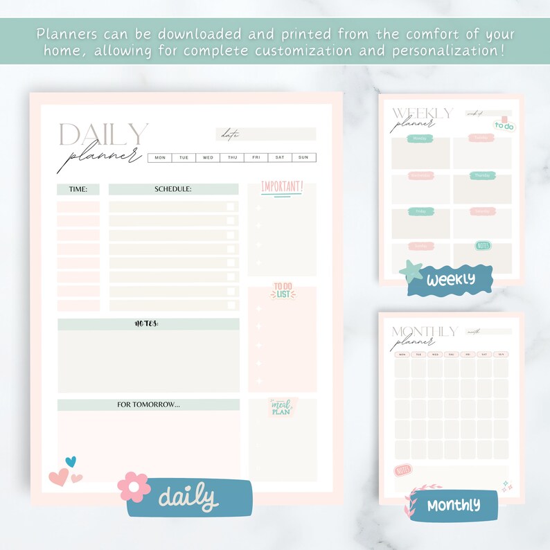 Daily, Weekly and Monthly Printable Planners to Keep Your Life ...