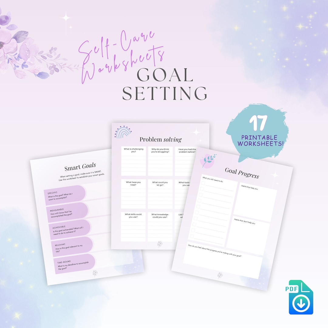 Self-care Easy to Use Goal Setting Printable Worksheets - Etsy