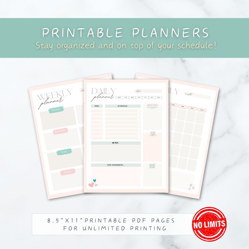 Daily, Weekly and Monthly Printable Planners to Keep Your Life ...