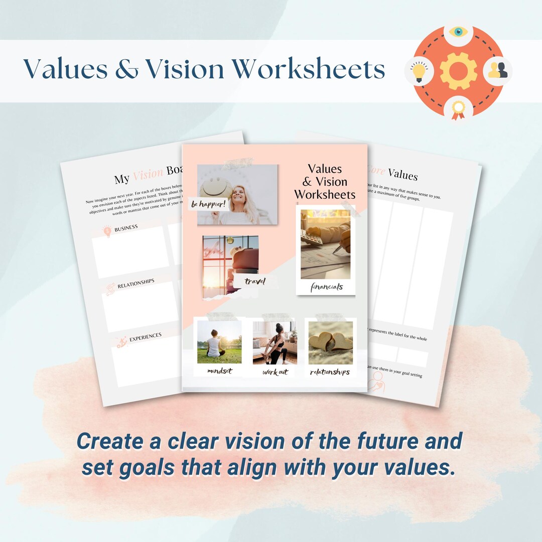 Printable Values and Vision Worksheets! - Etsy