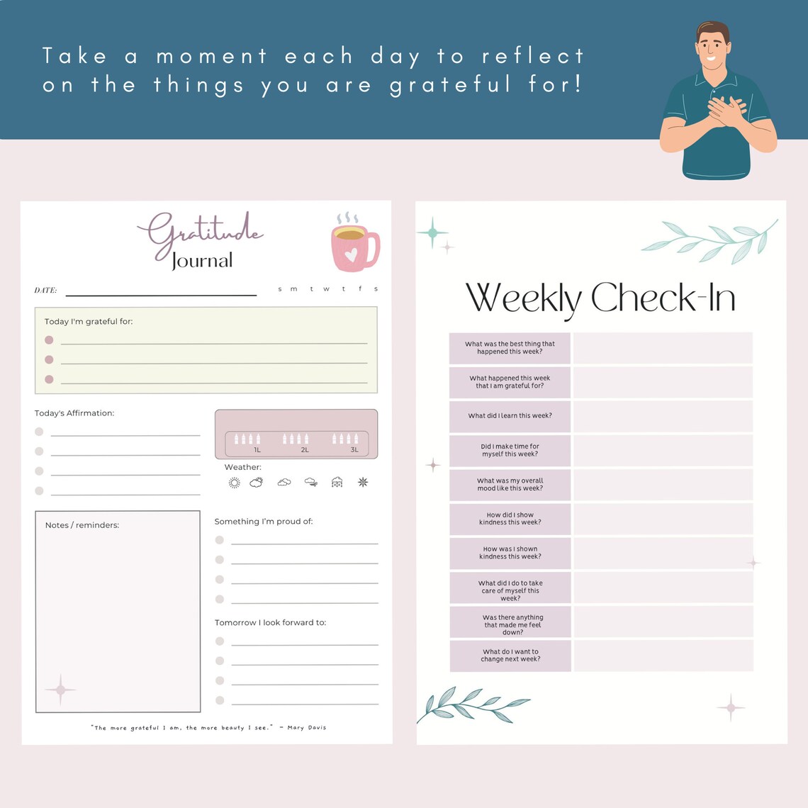 The 28 Days of Gratitude Journal Gratitude Templates Micro - Etsy Canada