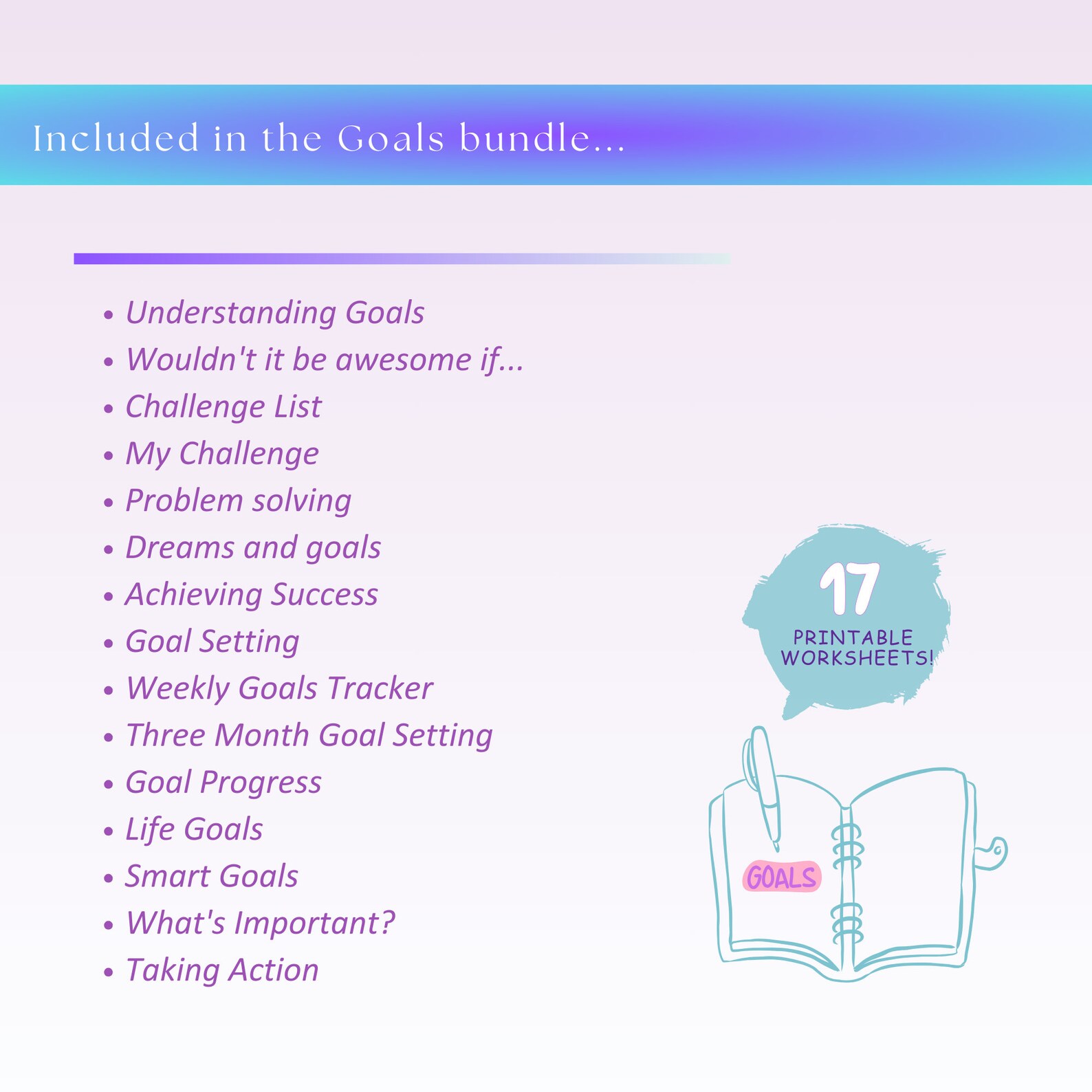 Self-care Easy to Use Goal Setting Printable Worksheets - Etsy