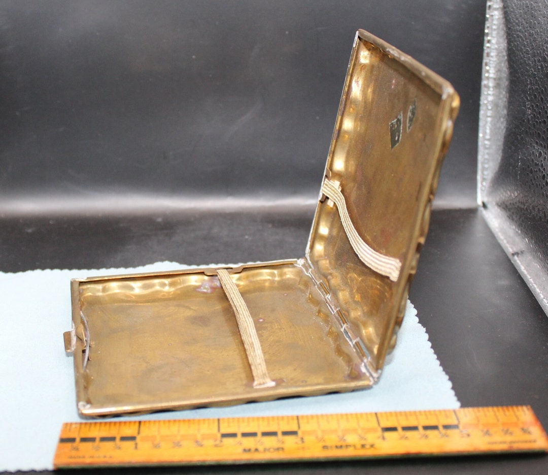 Vintage Brass Cigarette Case, Tobacco Collectible - Etsy