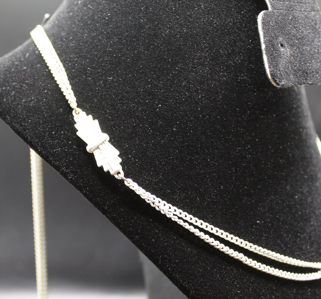 Stunning White Signed MONET 2 Chain Necklace 54" the Dual White Chains ...
