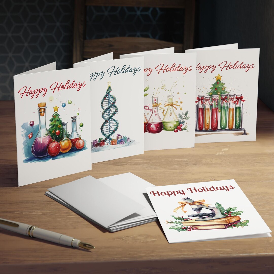 Greeting Cards, Holiday Science Card Pack, Research Christmas Card Set ...