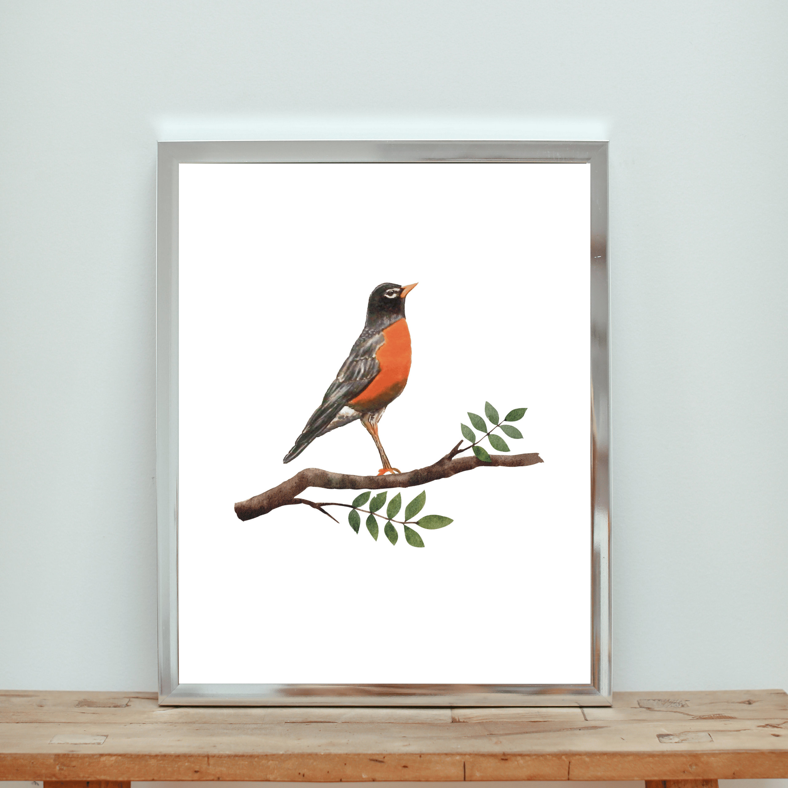 Bird Print, Robin Wall Art, Robin Art Print, Red Robin Wall Art ...