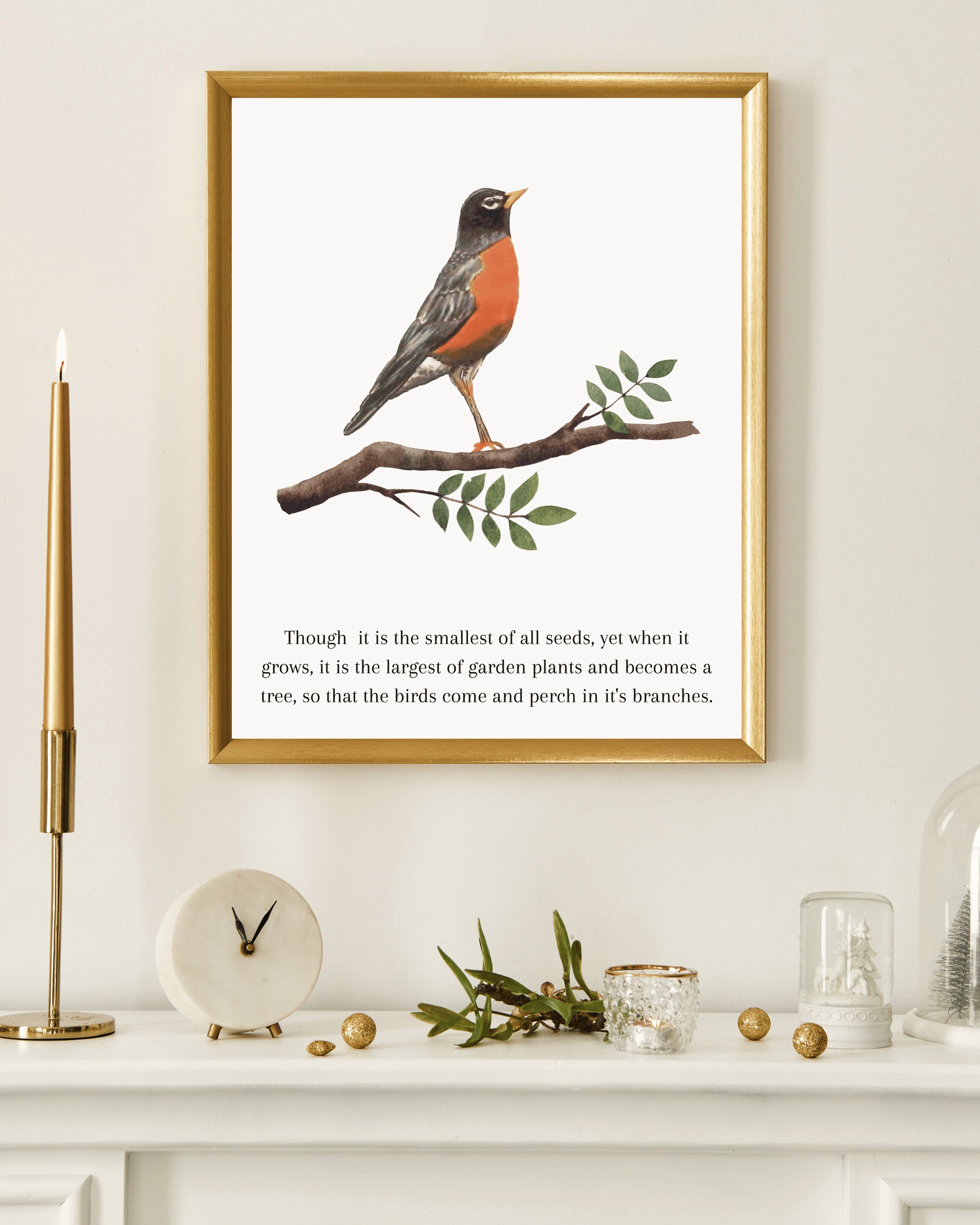 Robin Wall Art, Robin Art Print, Red Robin Décor, Red Robin Wall Art ...