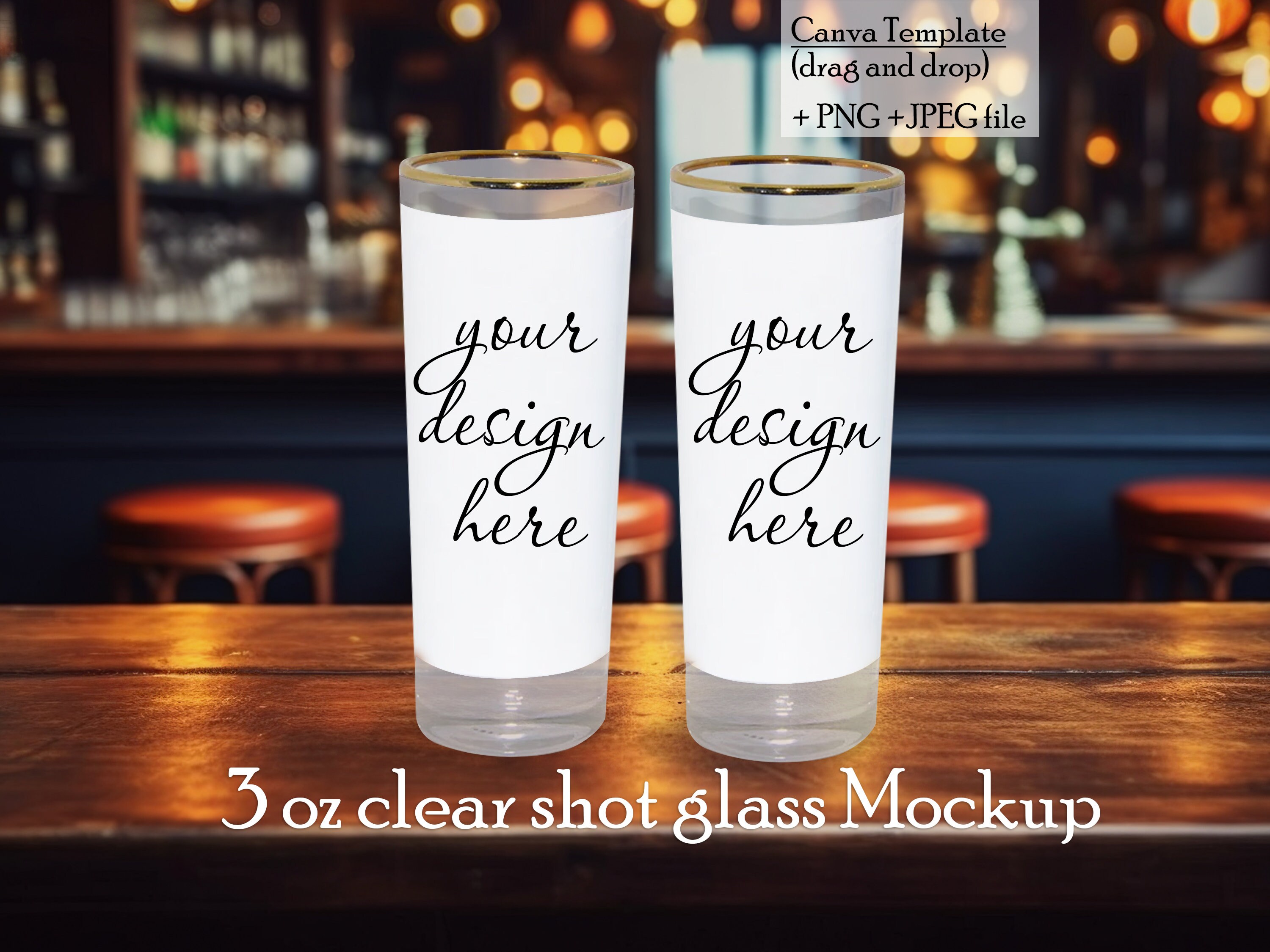 Shot Glass Mockup Bundle: 1.5oz 2oz 3oz, Canva Template, Png Jpeg Files ...