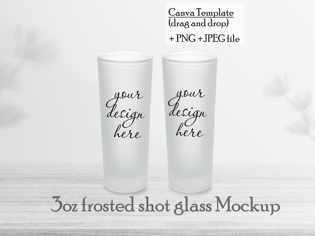 Aesthetic 3oz Frosted Shot Glass Mockup, Canva Png Jpeg Digital Files ...