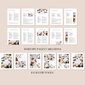 Christmas Cookbook Template, Holiday Recipe Book Editable Canva ...