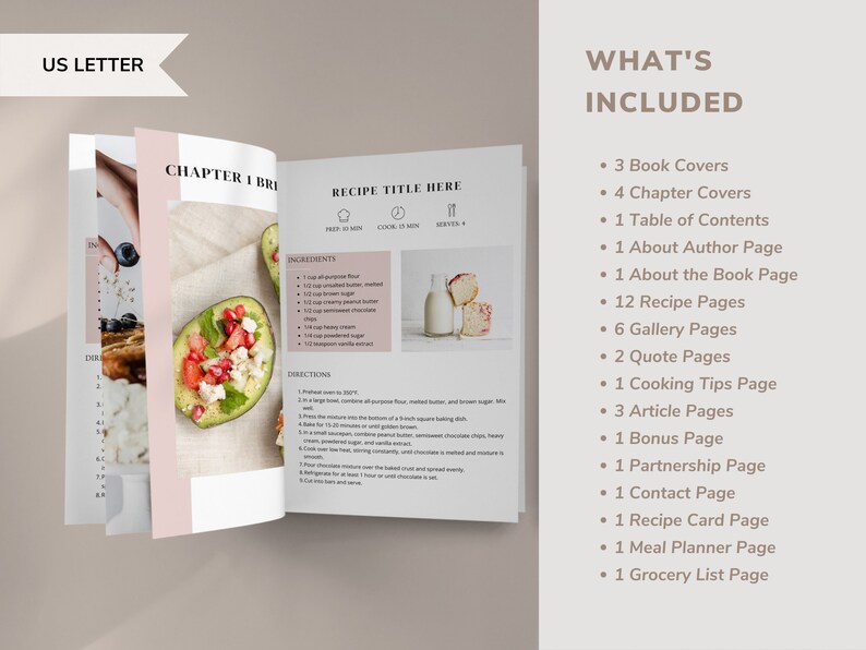 Cookbook Template, Recipe Book Template, Editable Canva Ebook, Recipe ...