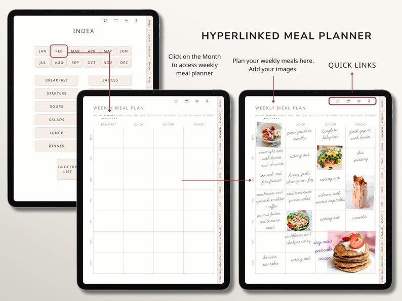 Weekly Meal Planner, Digital Meal Planner, Goodnotes iPad Planner, Meal ...