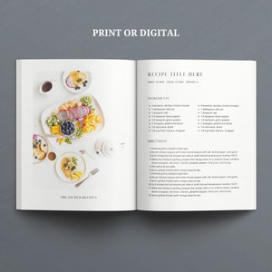 20 Page Mini Recipe Book Template, Editable Canva Cookbook template ...