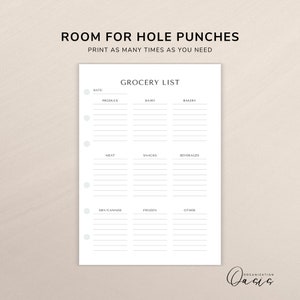Grocery List Printable Template, Grocery Planner, Food Shopping List ...