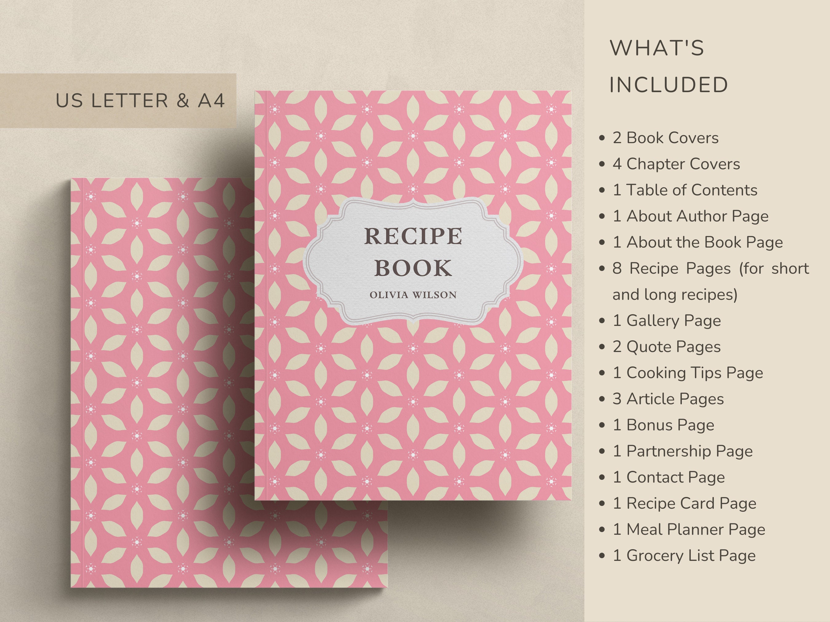 Cookbook Template Old Paper Retro Style, Vintage Recipe Book Template ...