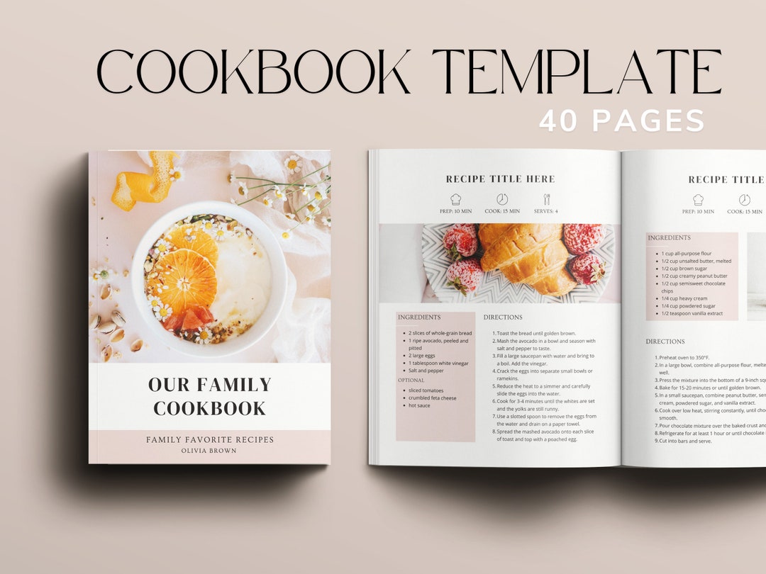 Cookbook Template, Recipe Book Template, Editable Canva Ebook, Recipe ...