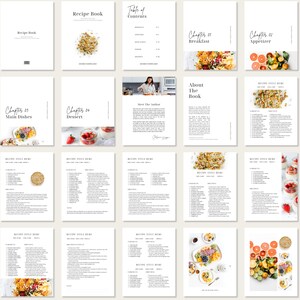 20 Page Mini Recipe Book Template, Editable Canva Cookbook template ...