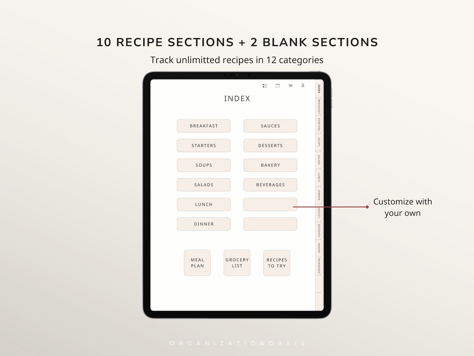 Digital Recipe Book for Goodnotes, Notability, Digital Meal Planner ...
