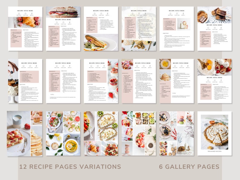 Cookbook Template, Recipe Book Template, Editable Canva Ebook, Recipe ...