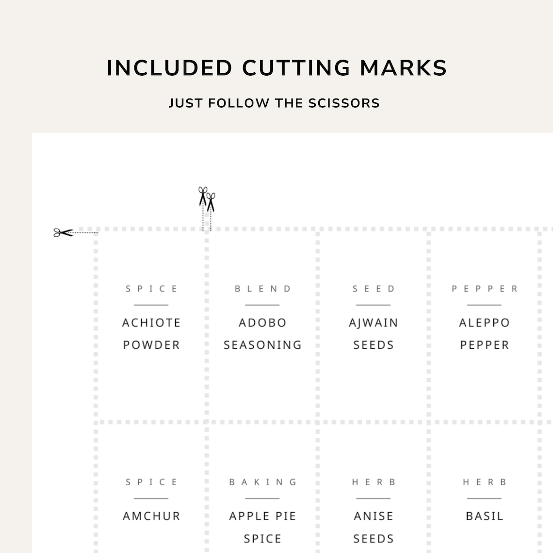 170 Spice Jar Labels Printable PDF, Modern Minimalist Spice Jar Label ...