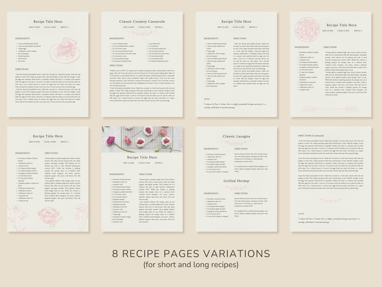 Cookbook Template Old Paper Retro Style, Vintage Recipe Book Template ...