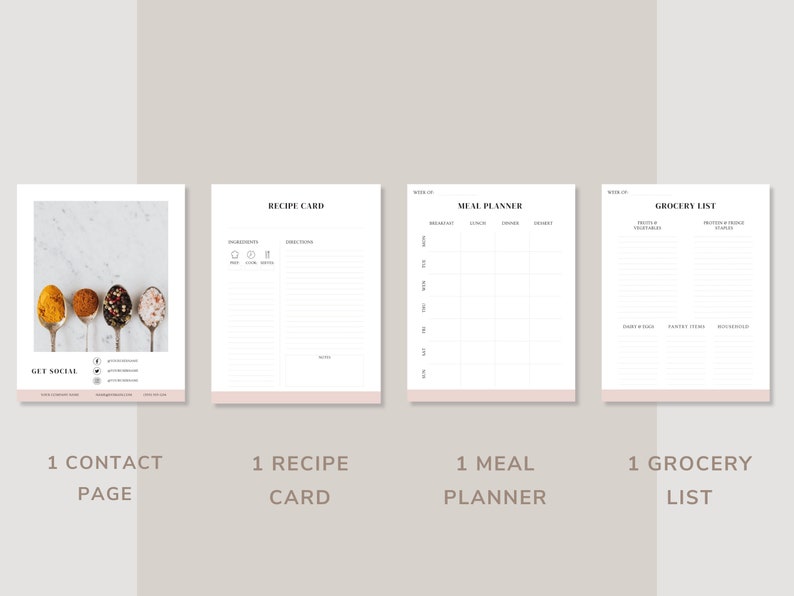 Cookbook Template, Recipe Book Template, Editable Canva Ebook, Recipe ...