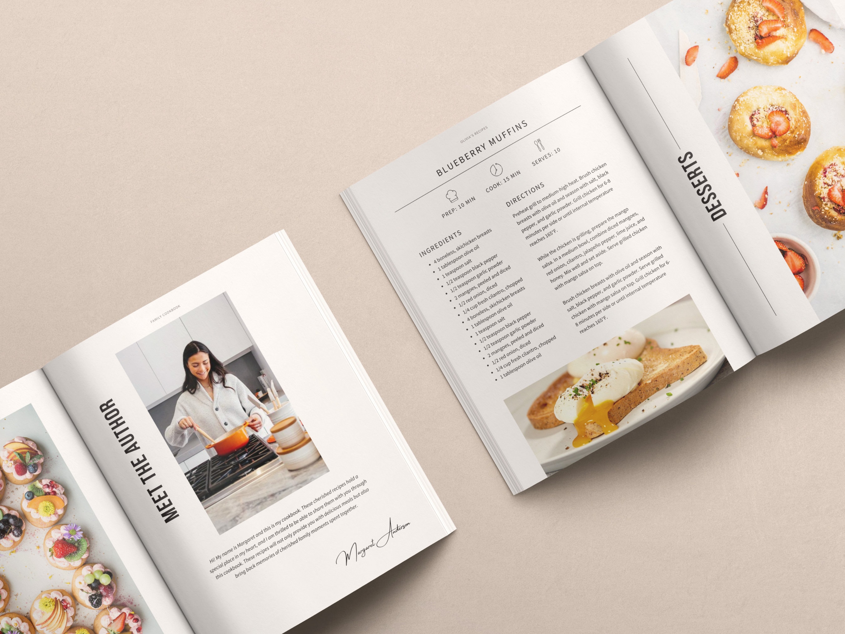 Editable Cookbook Template, Colorful Cookbook PDF Template, Family ...